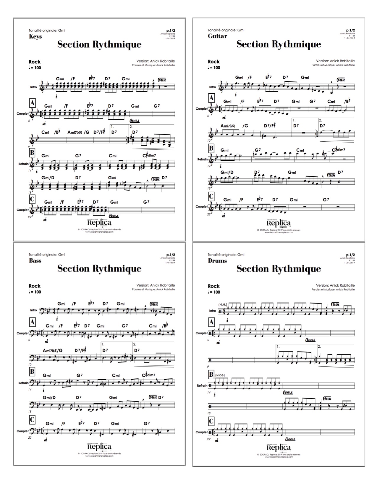 Sheet music of Gens du pays - Gilles Vigneault - Gaston Rochon - and al ...