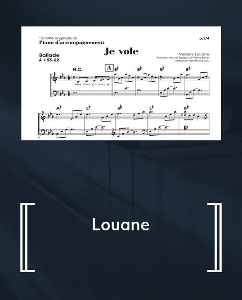 Sheet music of Je vole - Louane - Michel Sardou - and al. – Les ...