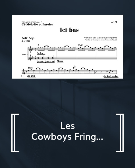 Partition de Ici-bas - Les Cowboys Fringants - Jean-François Pauzé et ...
