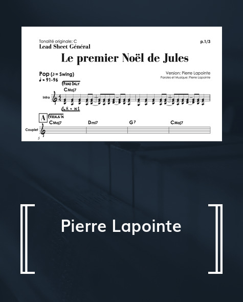 Partition de Le premier Noël de Jules - Pierre Lapointe - Pierre ...